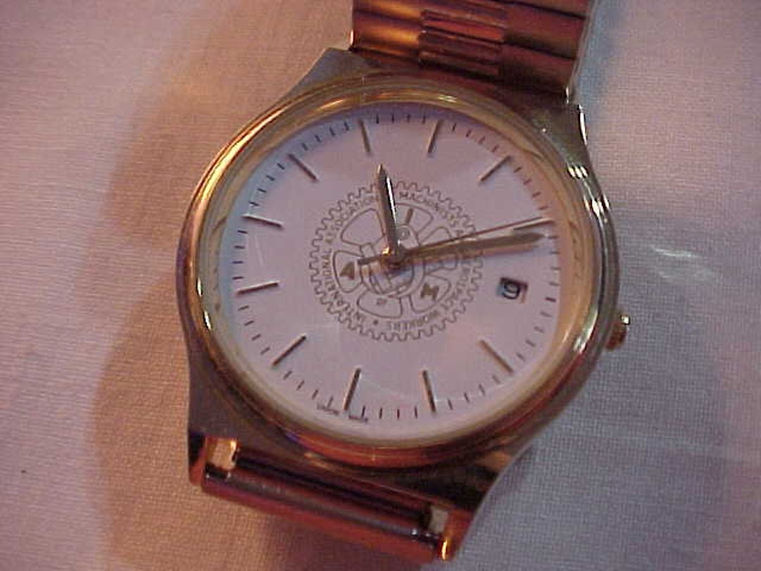 Men's Gold Union Logo Time and Date Quartz Watch Working Condition With ...