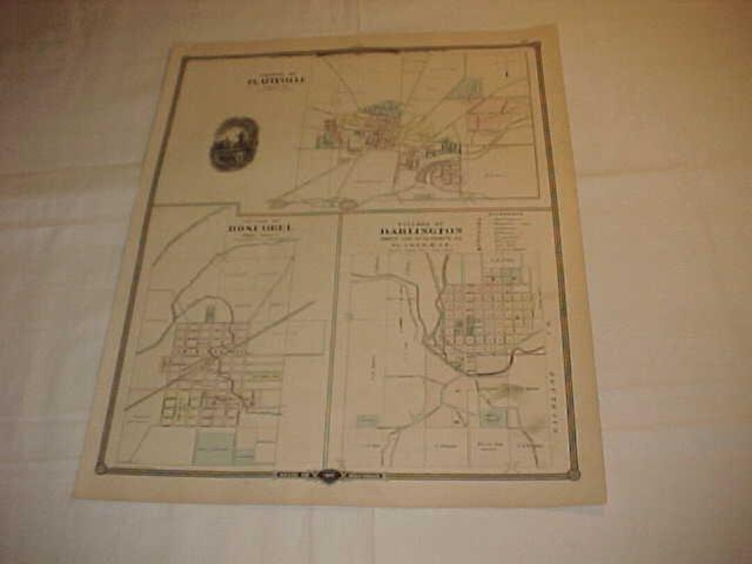 1878 Wisconsin Plat Map: Platteville, Boscobel, Darlington, Grant ...