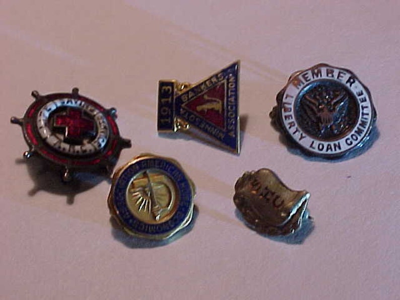 5 Enameled Service Organization Pins Advertising Pins Award | Etsy