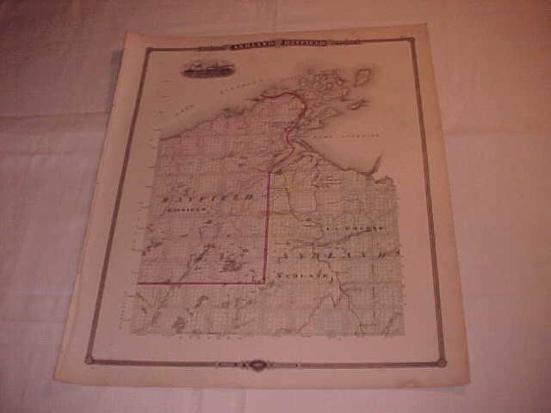 1878 Wisconsin Hand Colored Plat Map - Villages of Osceola and ...