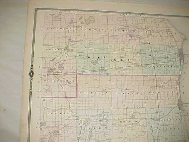 1878 Wisconsin Hand Colored Plat Map Waukesha County | Etsy