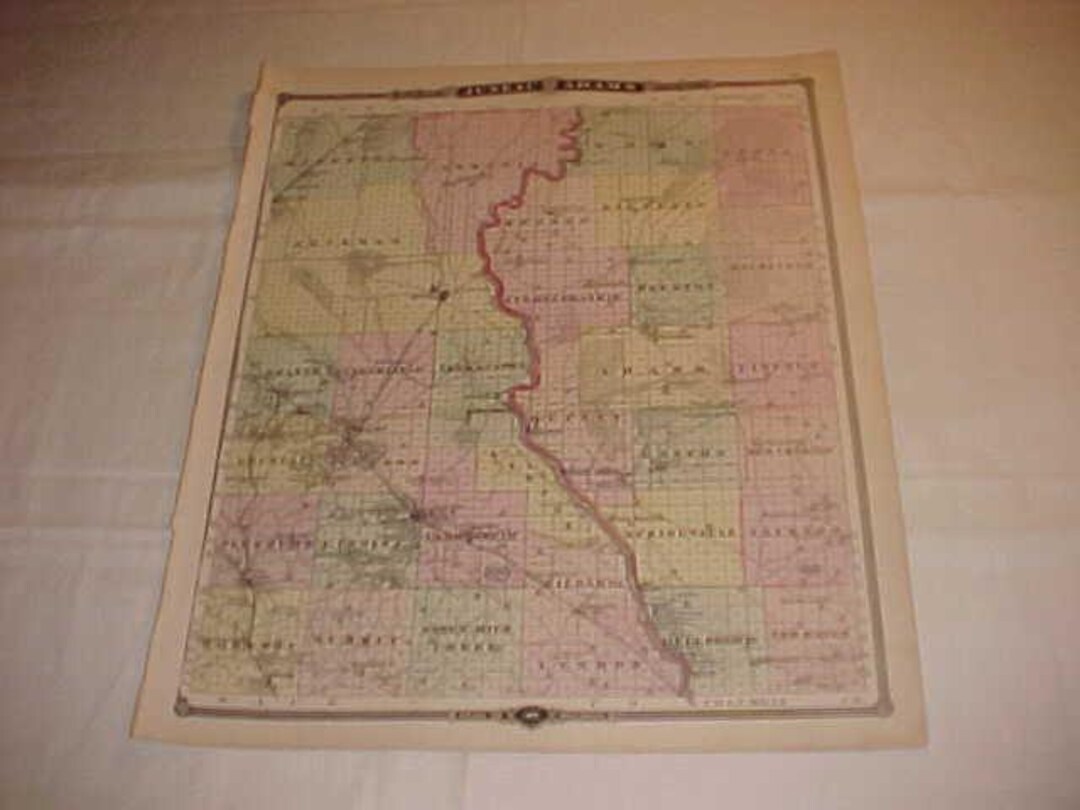 1878 Wisconsin Plat Map: Juneau & Adams Counties, Hand-colored ...
