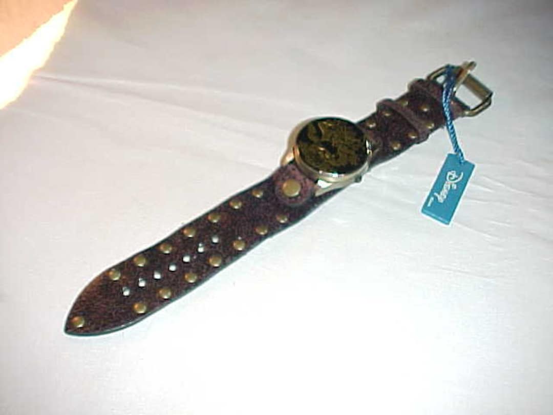 Disney Pirates of the Caribbean Quartz Wrist Watch With Brown Genuine ...