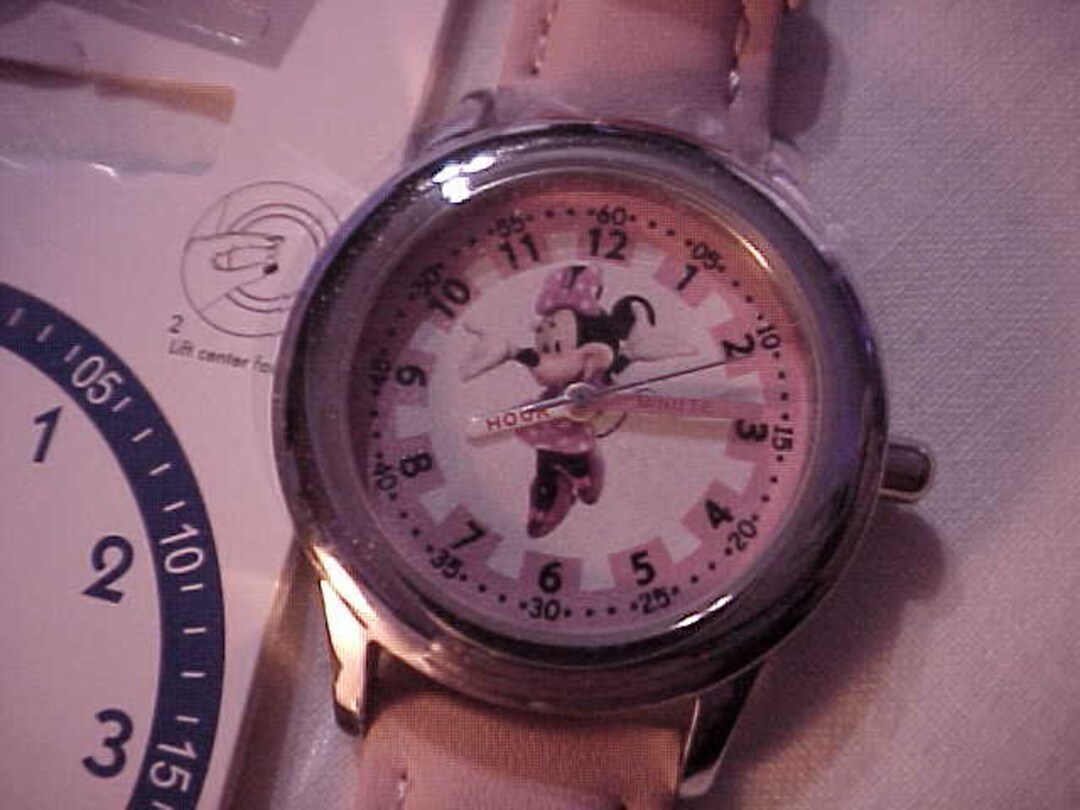 DISNEY MINNIE MOUSE Kids Time Teacher Watch in Original Box Working ...