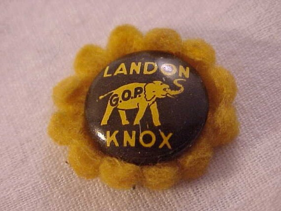 Landon And Knox 1936 Political Pinback Campaign Button | Etsy