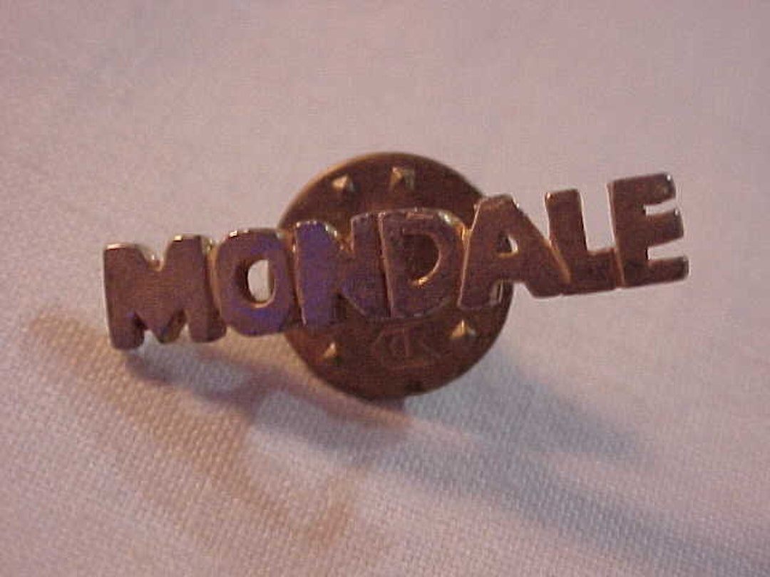 Gold MONDALE Name Pin Walter Mondale Political Campaign Pin Pinback ...