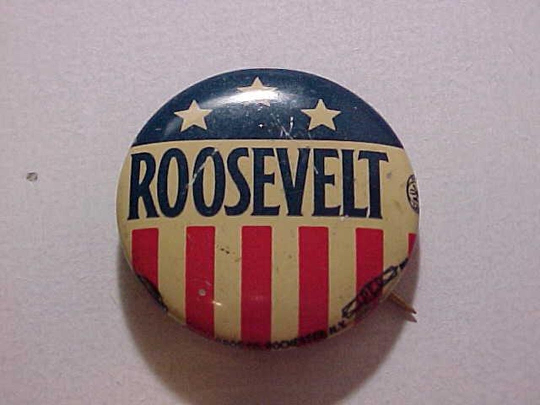 FDR Franklin Delano Roosevelt Political Campaign Pin Pinback Button ...