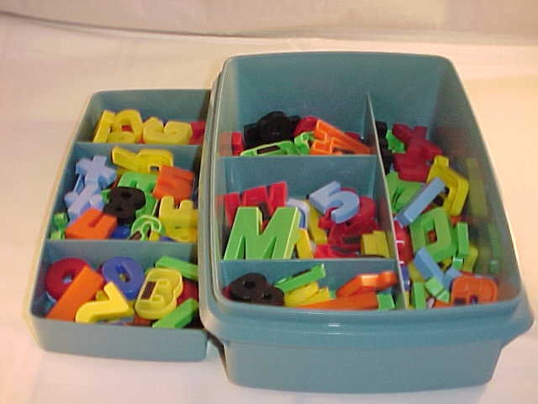Letter and Number Magnets in Tupperware Tuppercraft Box - Etsy