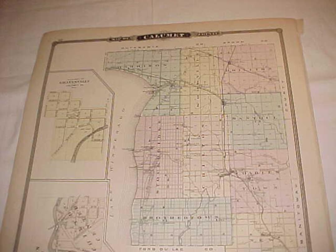 1878 Wisconsin Plat Map: Manitowoc, Sheboygan Falls, Calumet County - Etsy