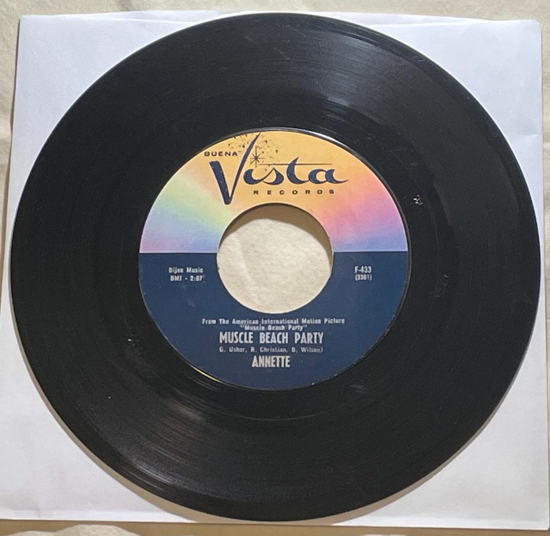 Annette Funicello - Muscle Beach Party 45 Record - 1964 Buena Vista ...