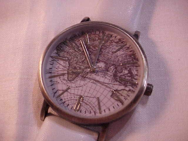 Watch Face With On A Map Or Globe