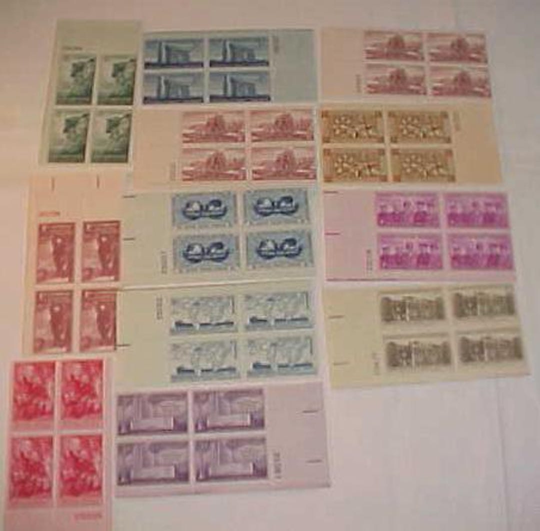 12 Mint Plate Blocks 1950s US Postage Stamps US Commemorative Stamps - Etsy