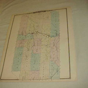 1878 Wisconsin Hand Colored Plat Map Marathon County City of Wausau and ...