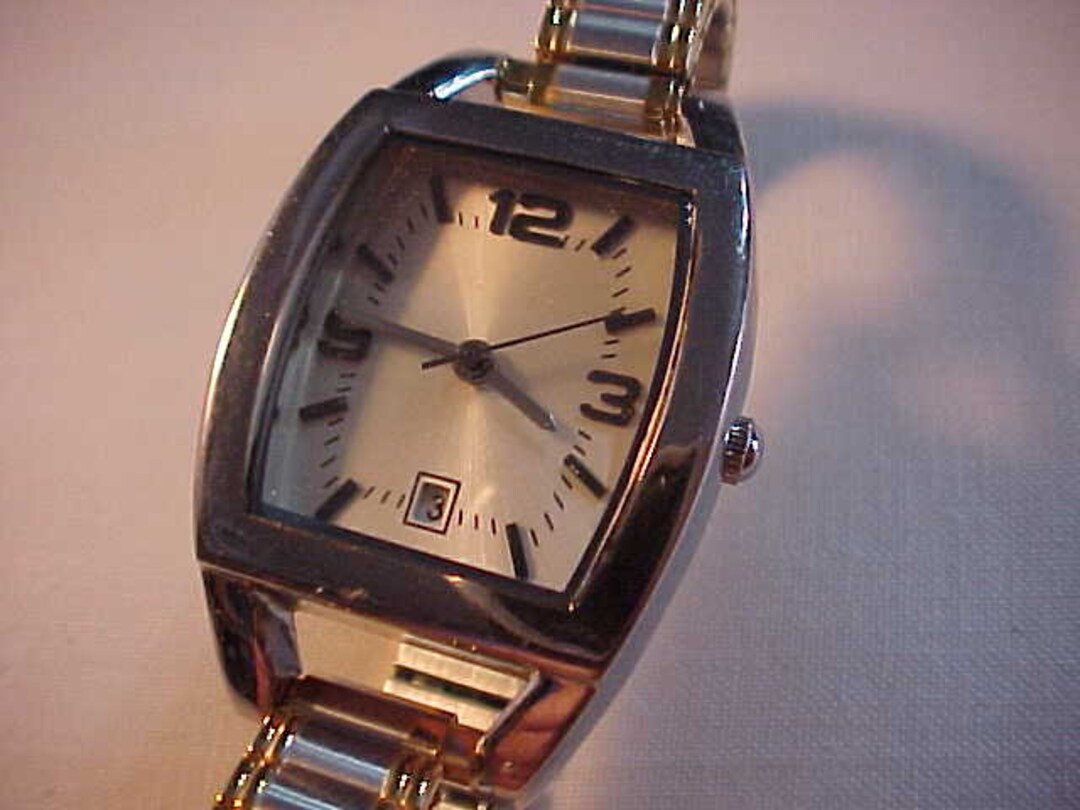 Women's Silver Quartz Wrist Watch With Date and Silver and Gold ...