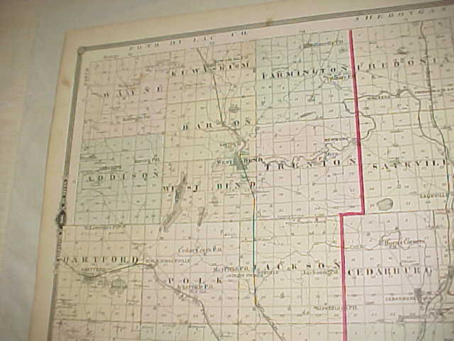 1878 Wisconsin Plat Map: Washington & Ozaukee Counties, Waukesha ...
