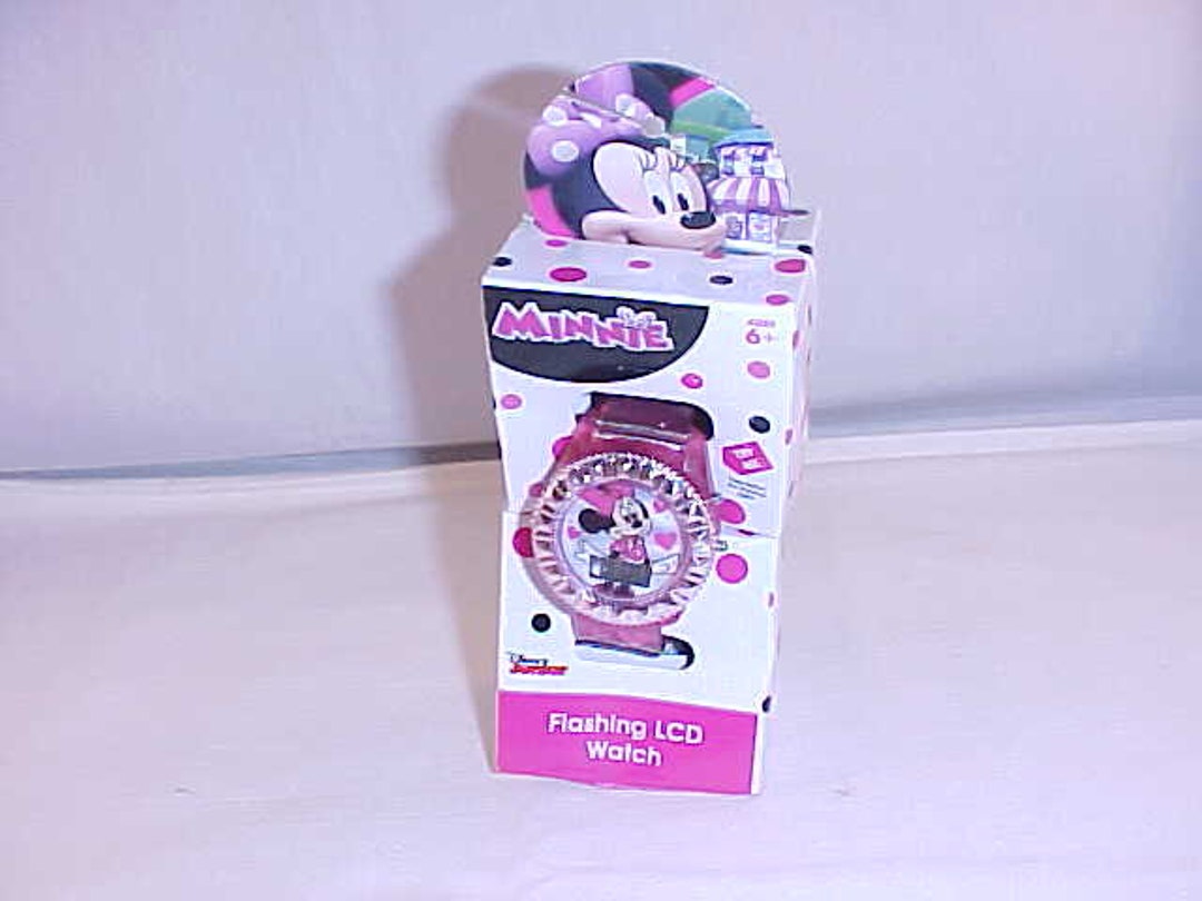 Disney Junior Minnie Mouse Flashing Light LCD Watch in Original Box ...