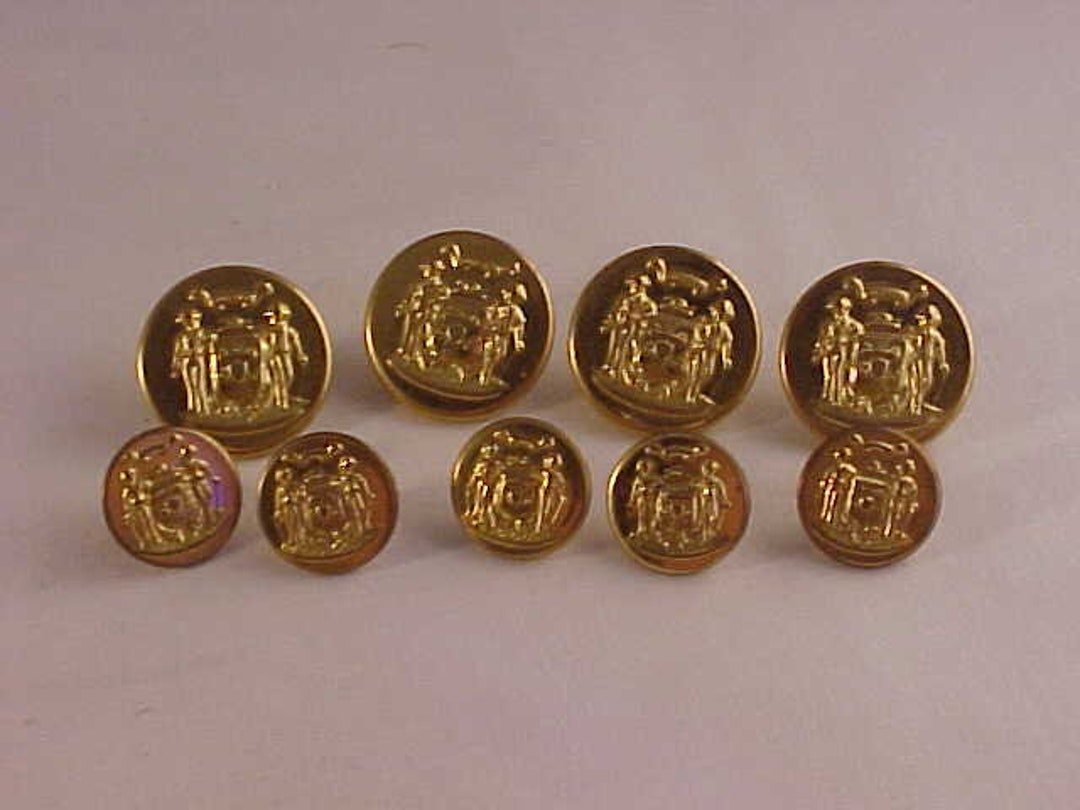 9 Gold Dress Uniform Buttons With State of Wisconsin Forward Seal - Etsy