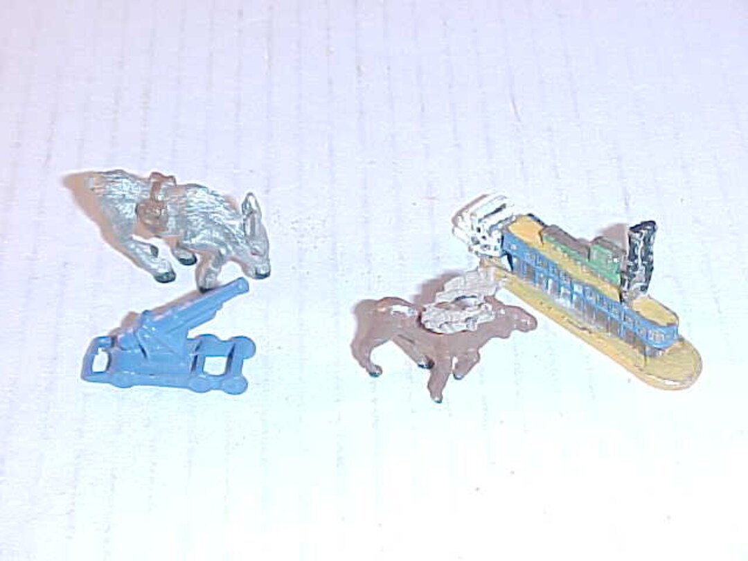 4 Miniature Painted Lead Toys - Etsy