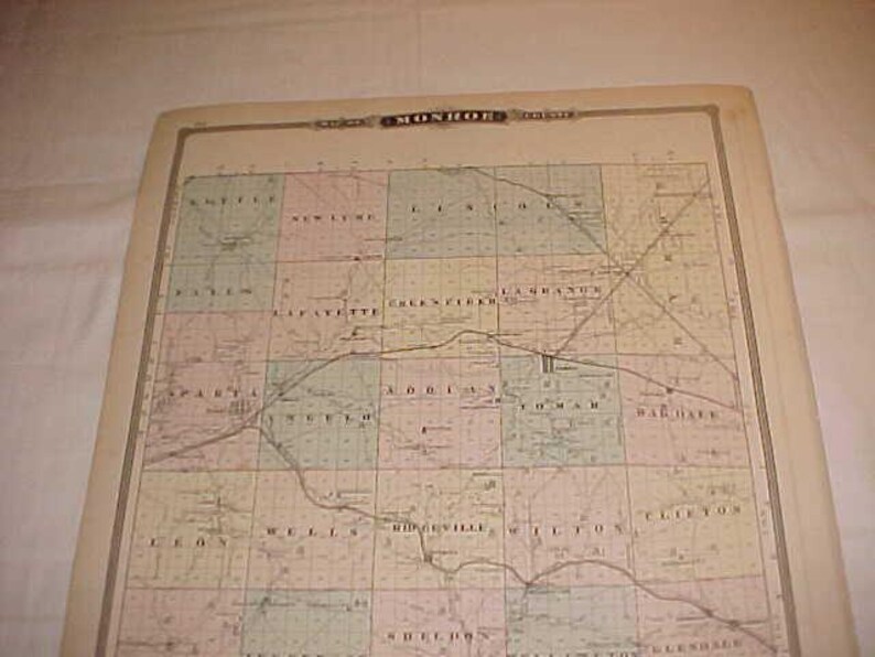 1878 Wisconsin Hand-colored Plat Map - Jackson & Monroe County - Etsy