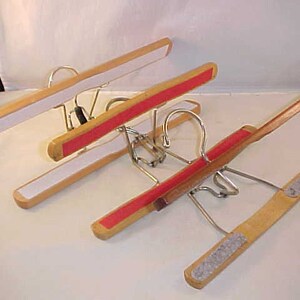 3 Wood and Wire Clamping Clothes Hangers | Etsy