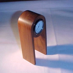 Miniature Quartz Desk Clock With Walnut Wood Case Working Condition ...