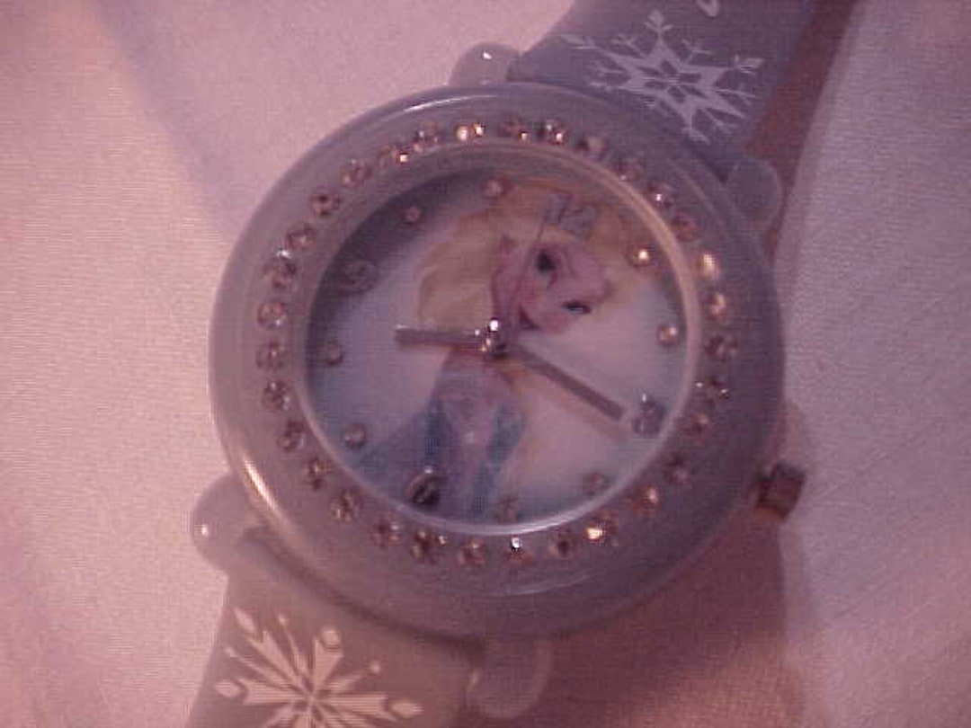 Disney Frozen Elsa Quartz Watch Working Condition With Light Blue ...