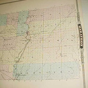 1878 Wisconsin Hand Colored Plat Map Marathon County City of Wausau and ...