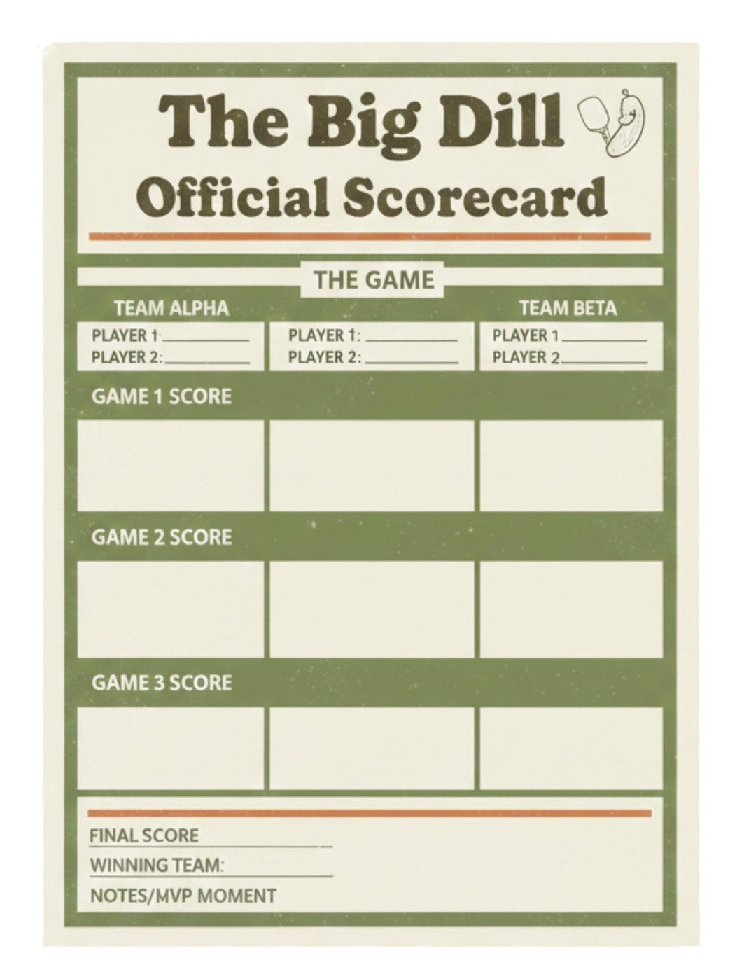 Printable Pickleball Score Card and Court Tracker - Etsy