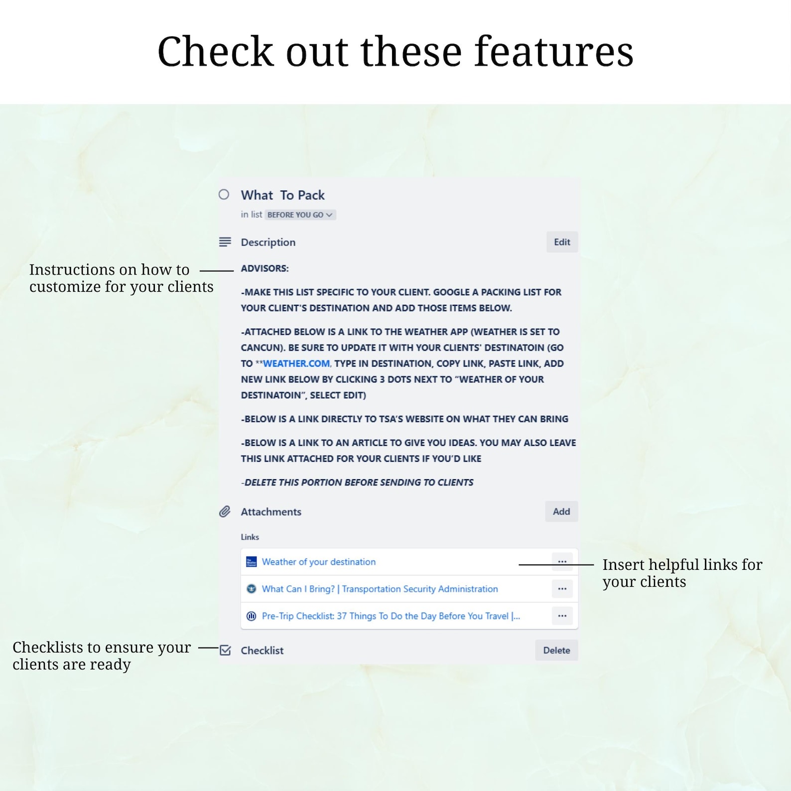 Travel Itinerary Trello Template for Travel Agents (digital Download ...