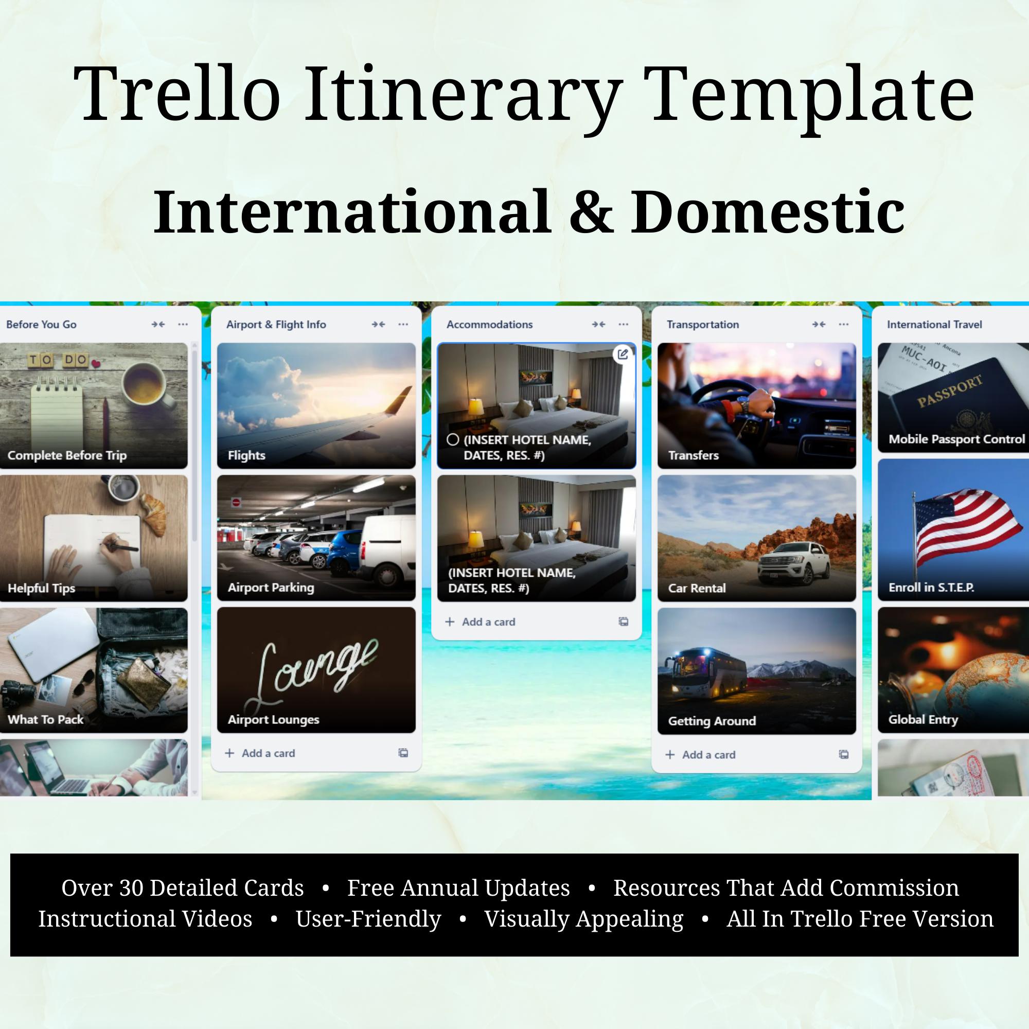 Travel Itinerary Trello Template for Travel Agents (digital Download ...