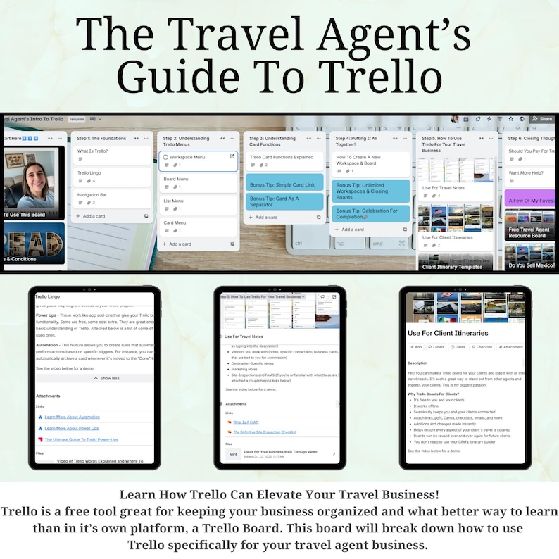 Trello Guide for Travel Agents | Step-by-step Template (digital Product ...