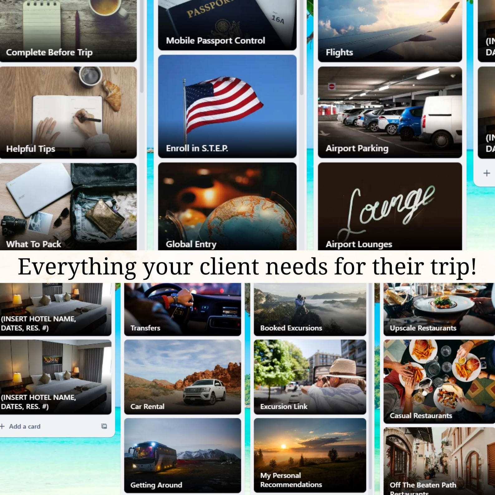 Travel Itinerary Trello Template for Travel Agents (digital Download ...