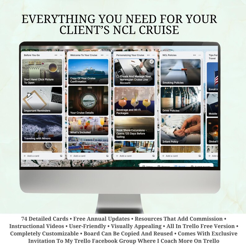 Norwegian Cruise Line Trello Template for Travel Agents | Client Cruise ...