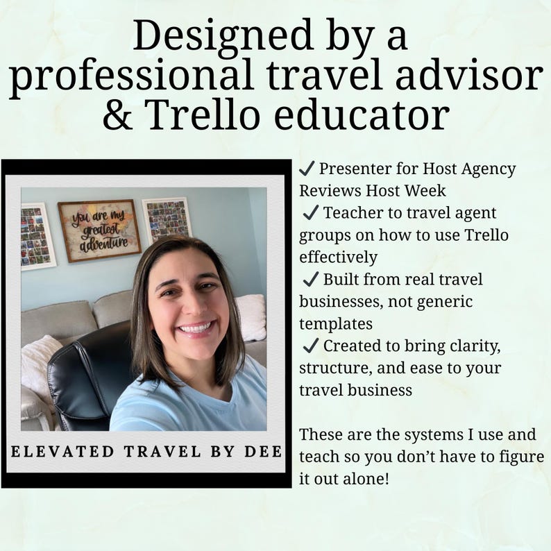 Universal Vacation Trello Template for Travel Agents and Advisors and ...