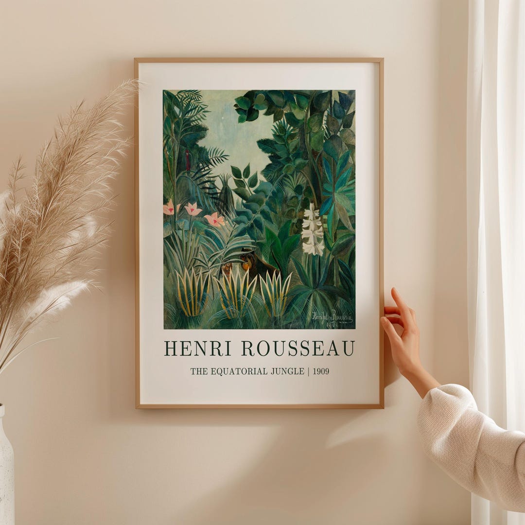 Henri Rousseau Equatorial Jungle Print, Tropical Rainforest Art ...