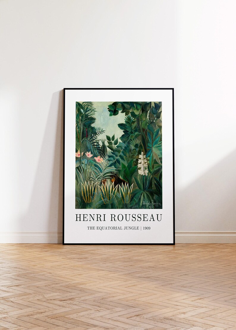 Henri Rousseau Equatorial Jungle Print, Tropical Rainforest Art ...