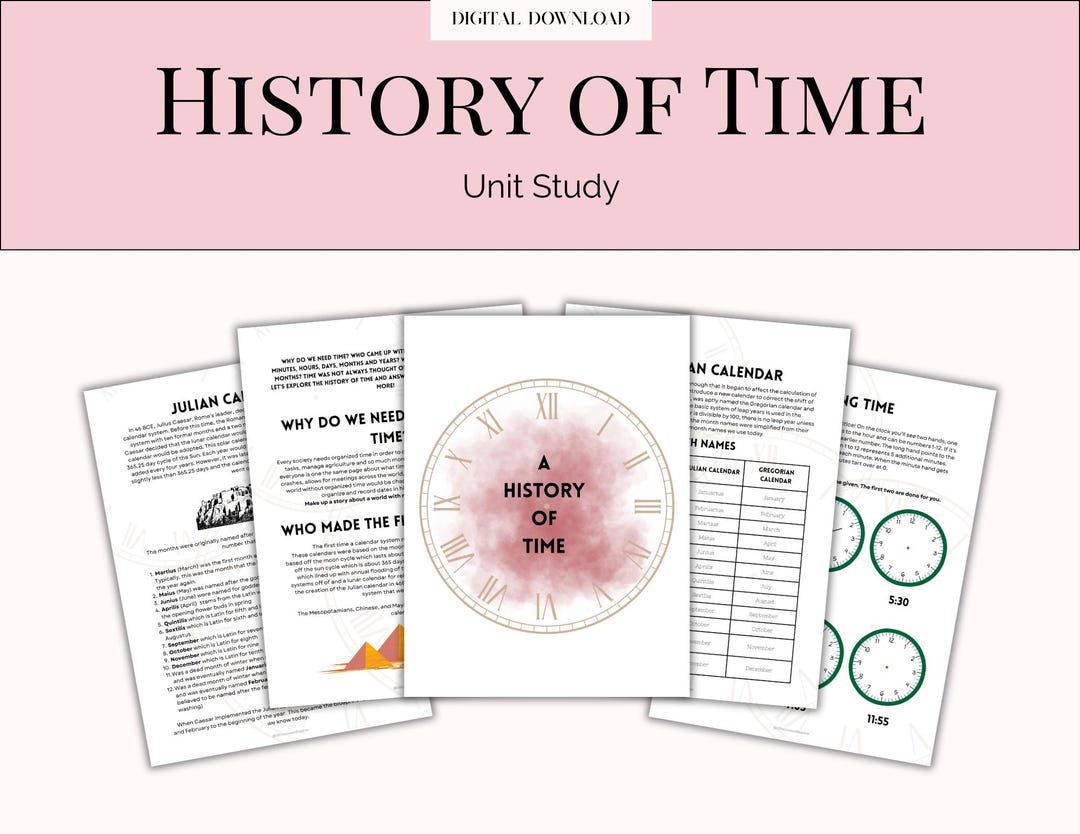 History of Time Unit Study - Etsy
