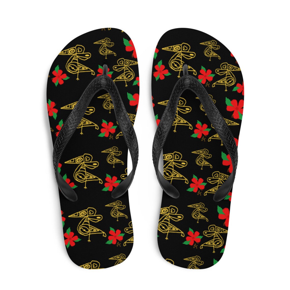 Chancletas Taíno Bird, Wearable Art Flip-flops, Arte Puertorriqueño - Etsy