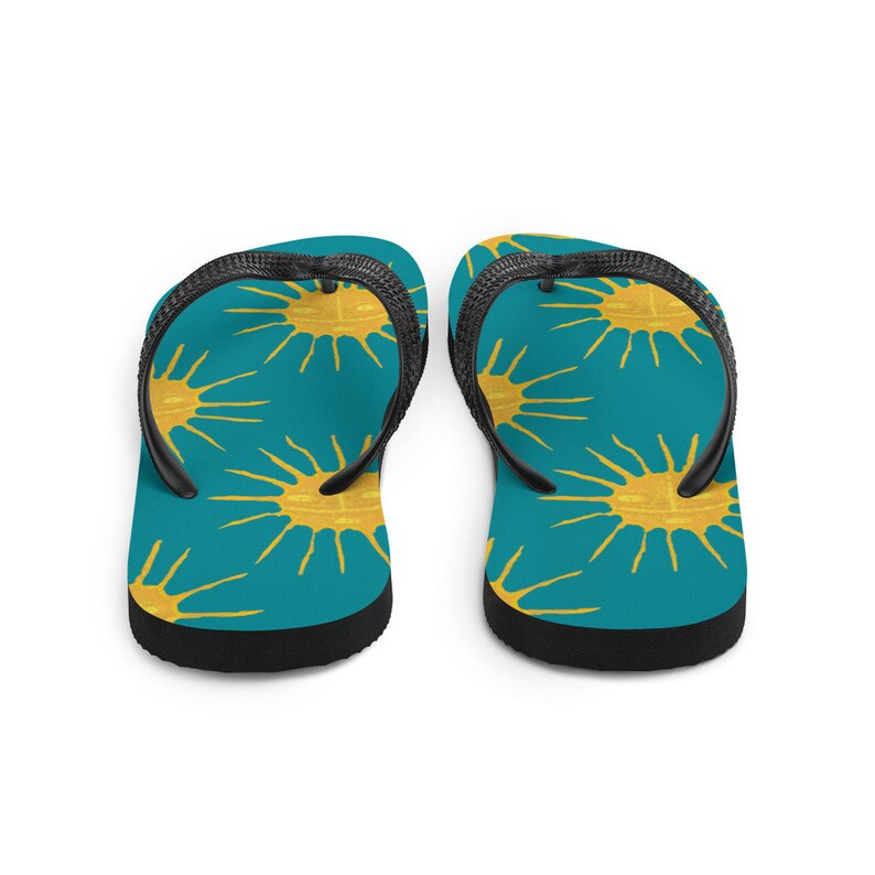 Chanclas With Taíno Sun Artwork Chancletas With Beautiful | Etsy