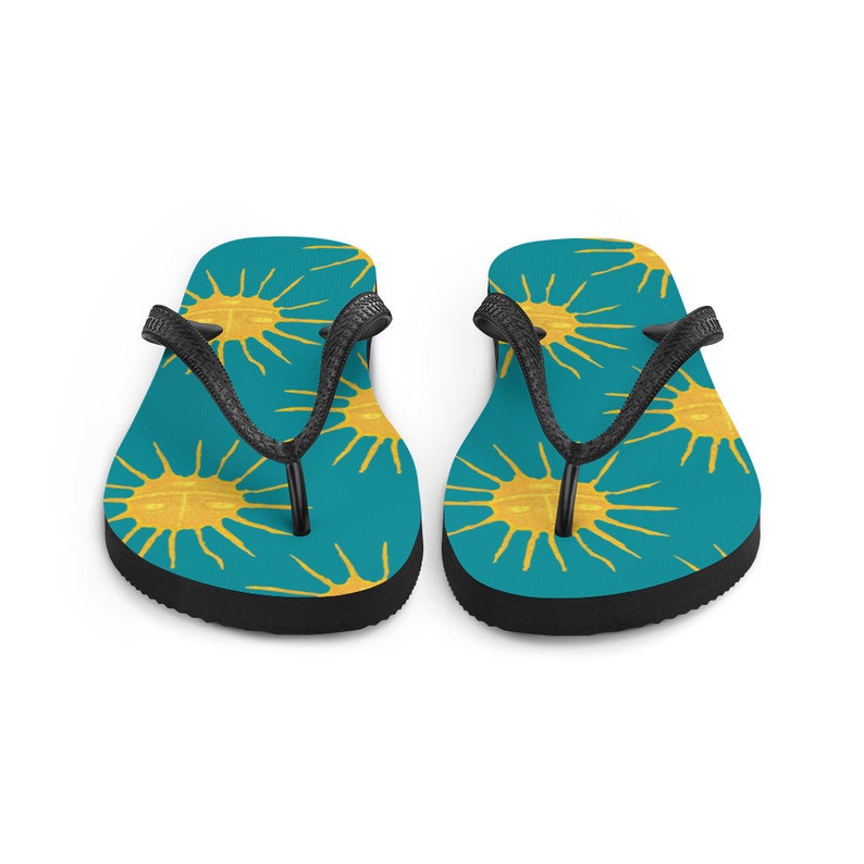 Chanclas With Taíno Sun Artwork Chancletas With Beautiful | Etsy