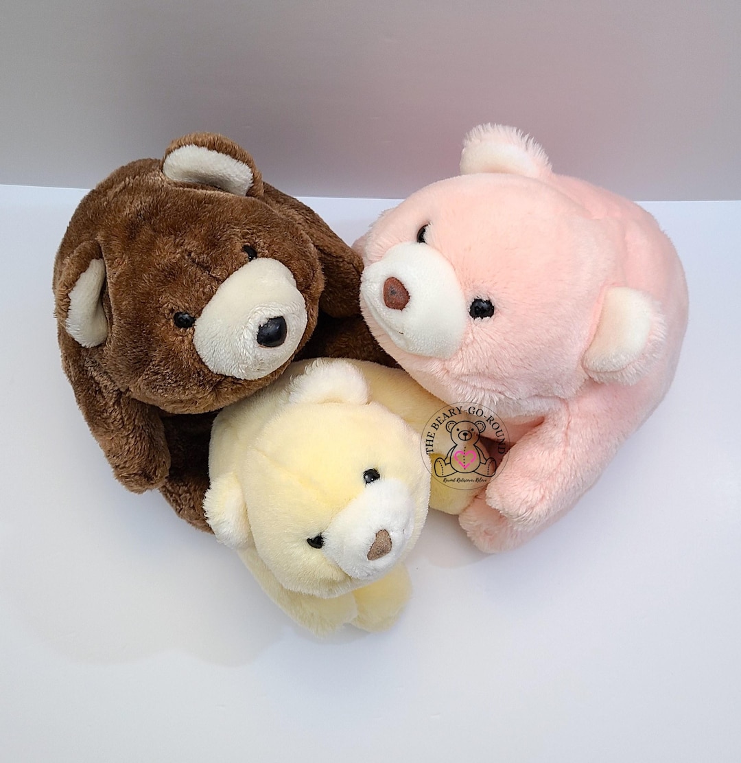 Vintage Gund 80s SNUFFLES Pink, Brown, Yellow Bear Plush Toy Stuffed ...