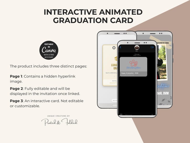 Interactive Graduation Ecard: Animated Canva Template (digital Download ...