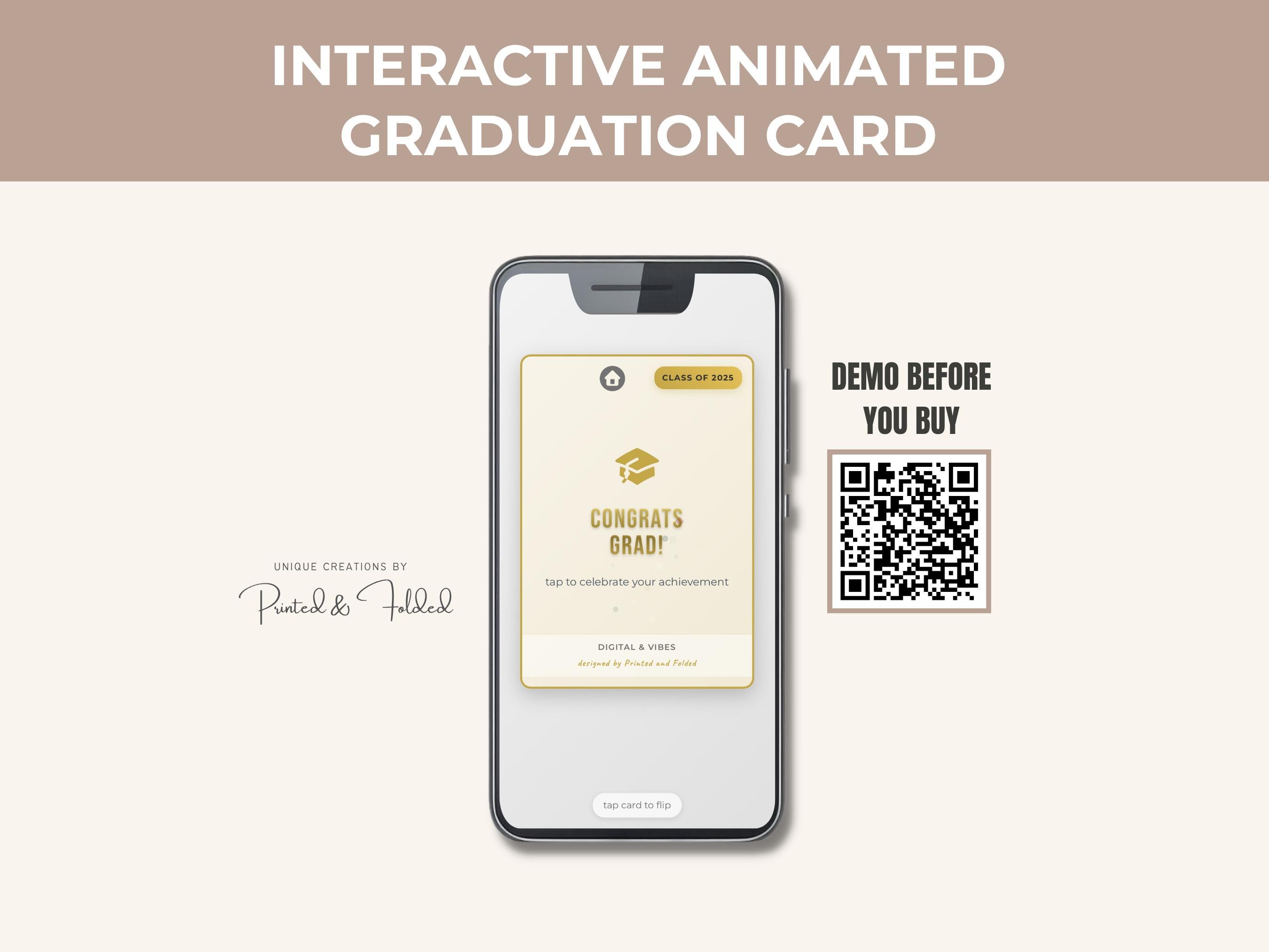 Interactive Graduation Ecard: Animated Canva Template (digital Download ...