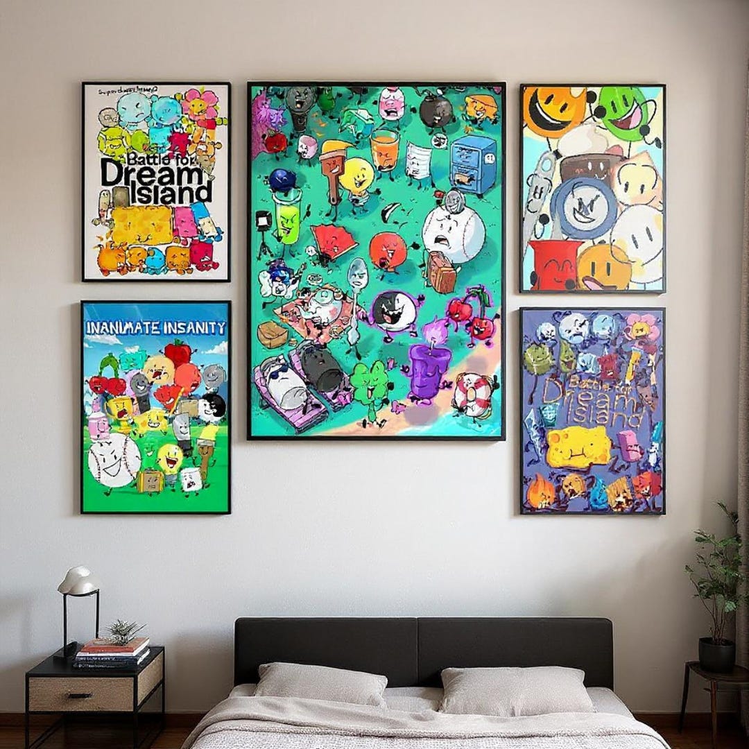 Battle for Dream Island Posters Wall Art BFDI Decoration Banner Print ...