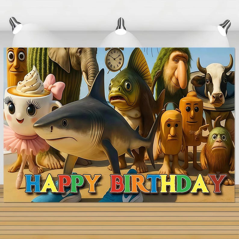 Italian Brainrot Birthday Party Supplies Set Cake Topper Balloon Banner ...