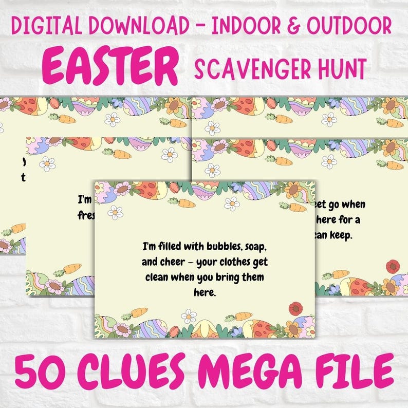 Printable Easter Scavenger Hunt Clues for Kids and Teens – 50 Page ...