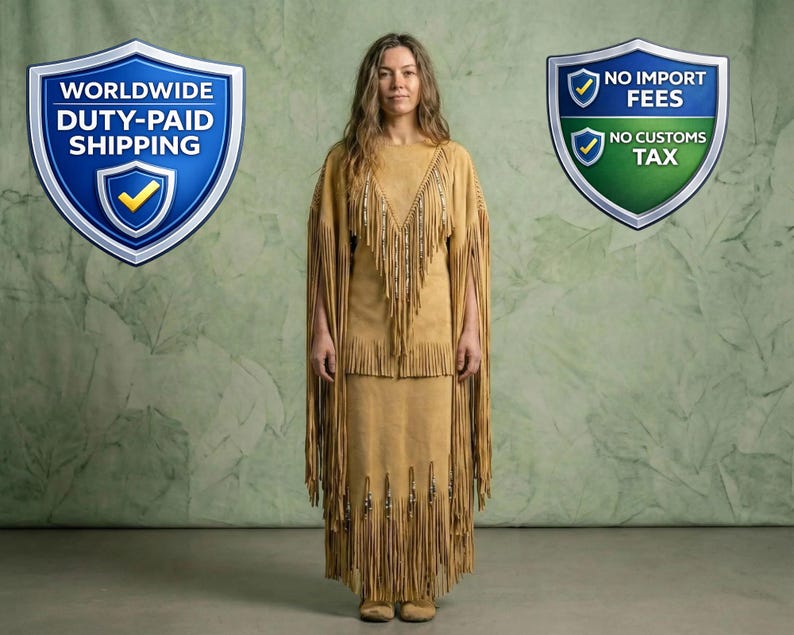 Handmade Suede Fringe Gown | Southwestern Wedding Dress - Etsy