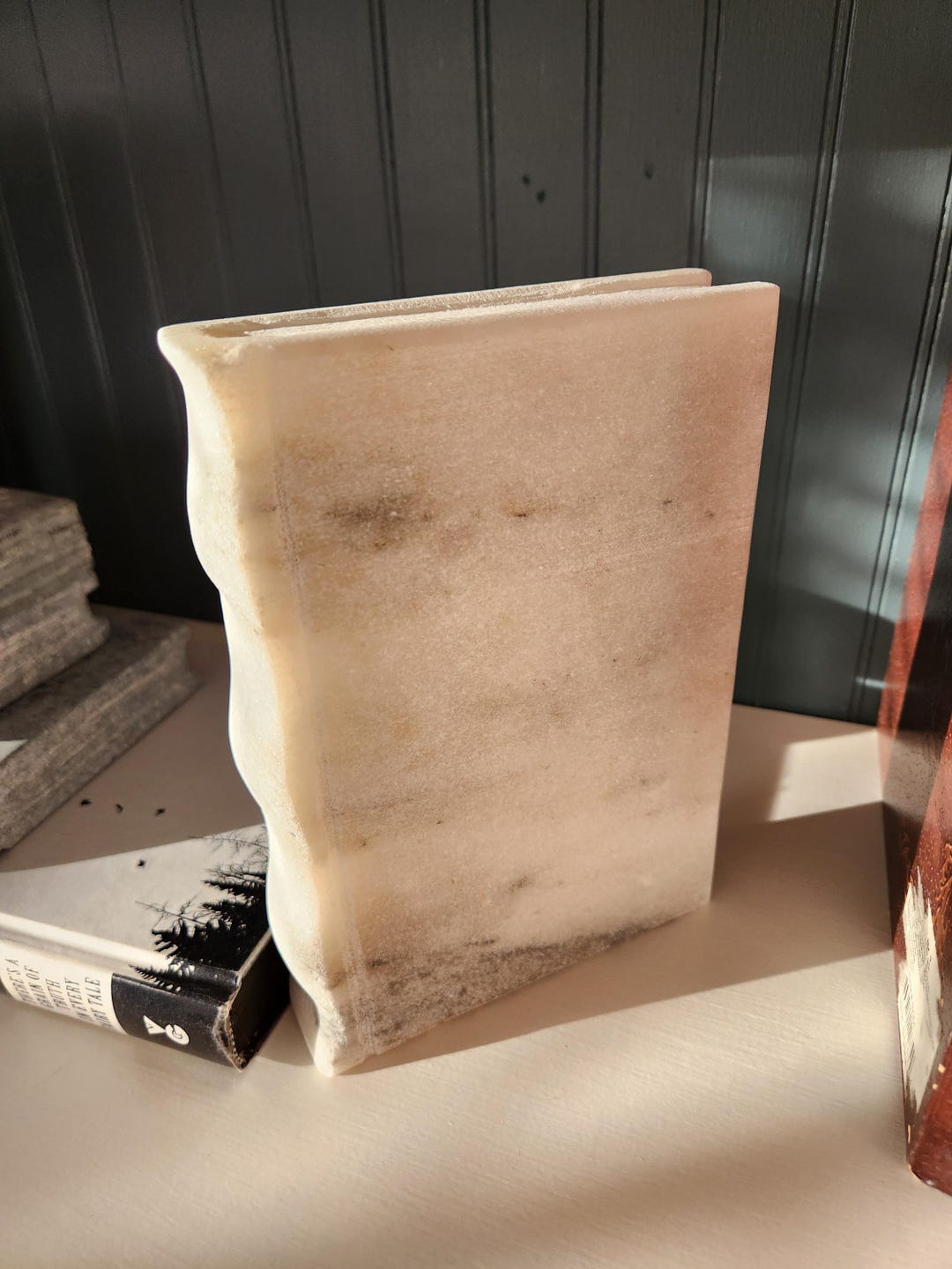 Hand Carved Marble Stone Book - Etsy