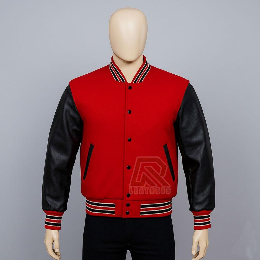 Custom Wool Varsity Jacket – Leather Sleeves, Streetwear Style - Etsy