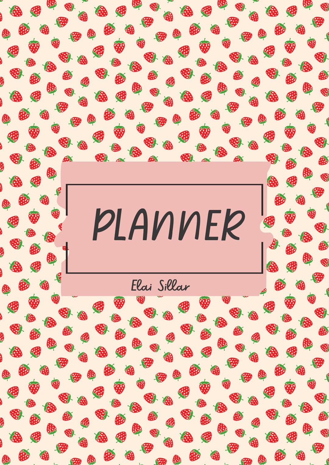Pink Cute Strawberry Planner - Etsy